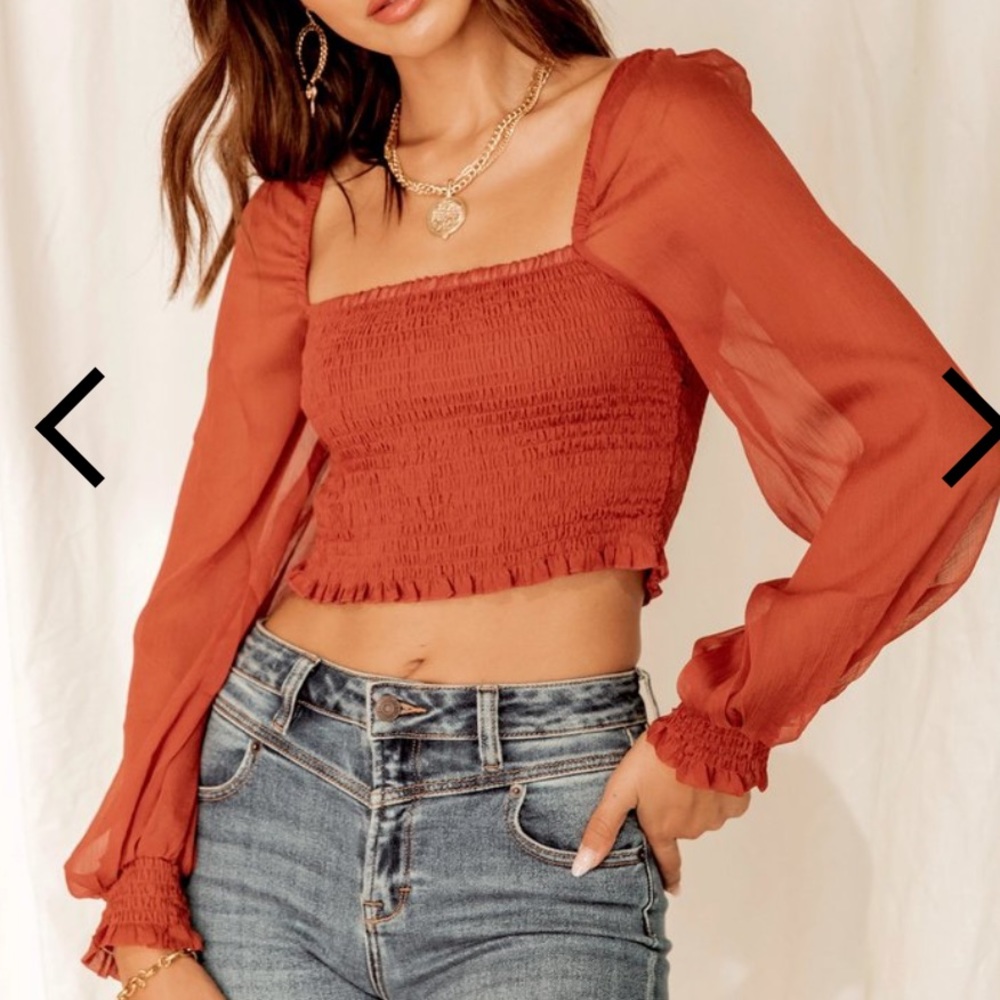 12th Tribe Sunset Lover Rust Crop Top - Gem